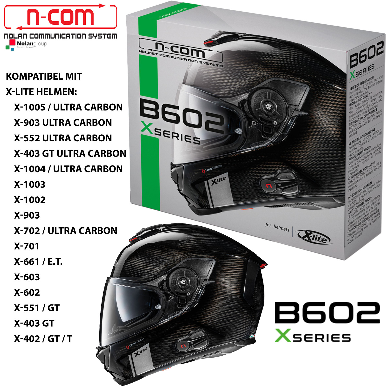 Køb N-COM Headset B602 X til X-Lite hjelme | Bikeroutfit.dk